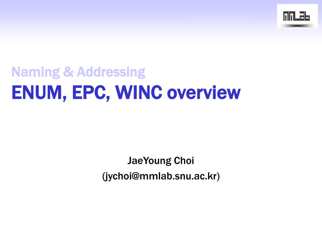 PPT - Naming & Addressing ENUM, EPC, WINC overview PowerPoint ...