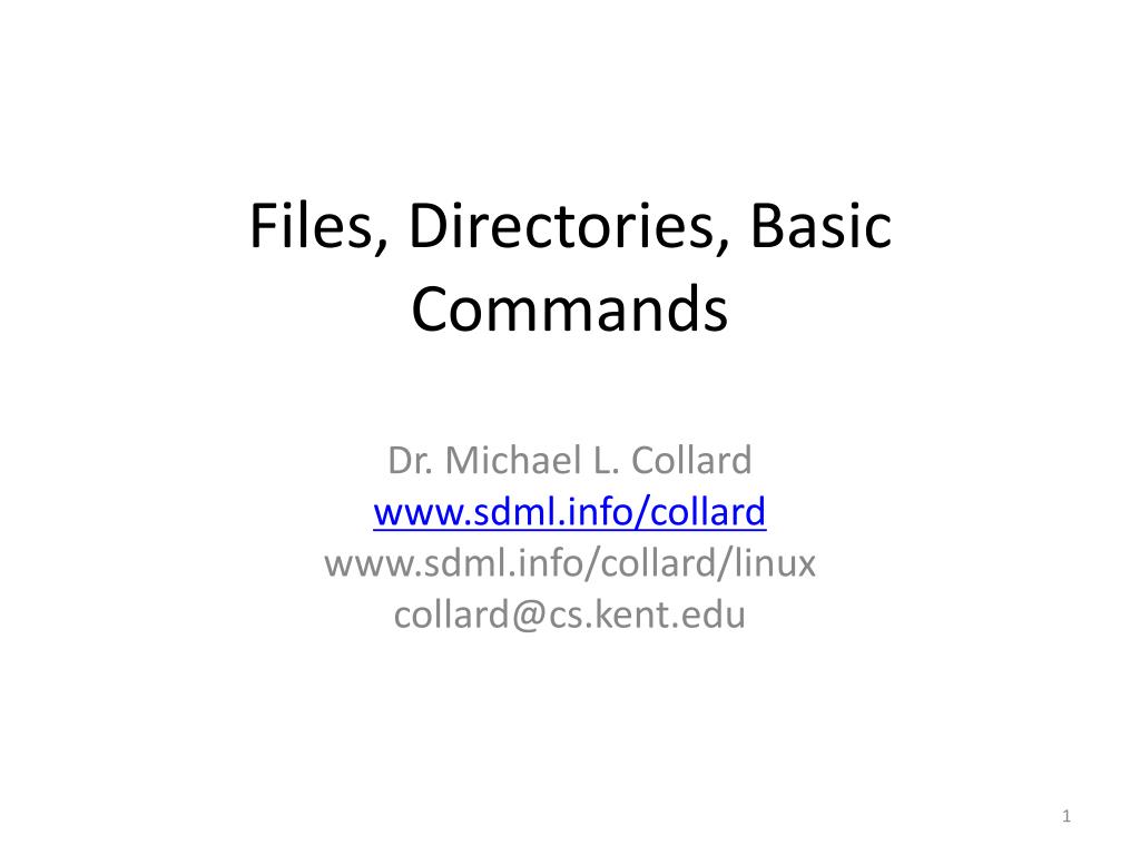 PPT - Files, Directories, Basic Commands PowerPoint Presentation, free ...