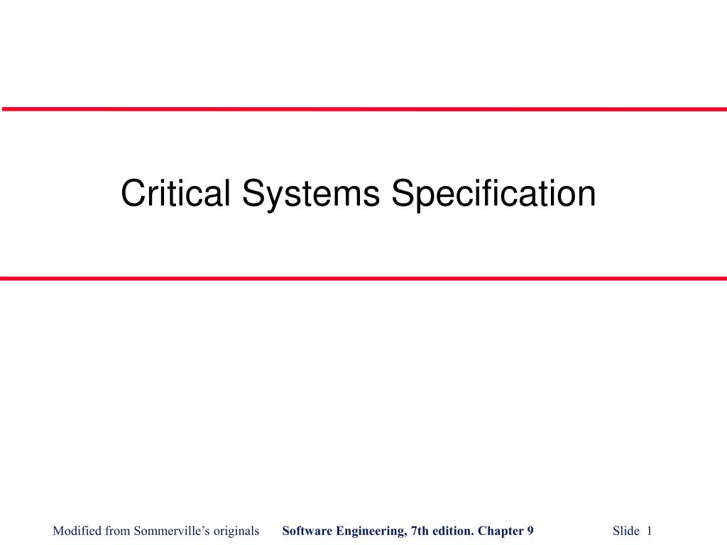 PPT - Critical Systems Specification PowerPoint Presentation, free ...