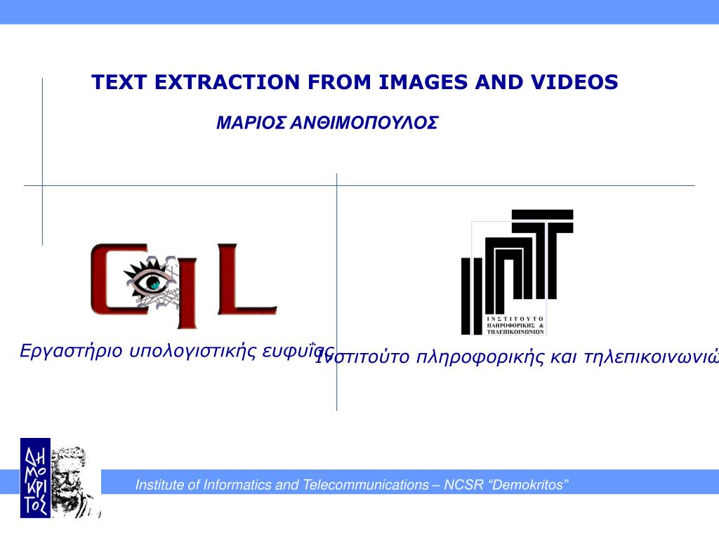 PPT - TEXT EXTRACTION FROM IMAGES AND VIDEOS PowerPoint Presentation ...