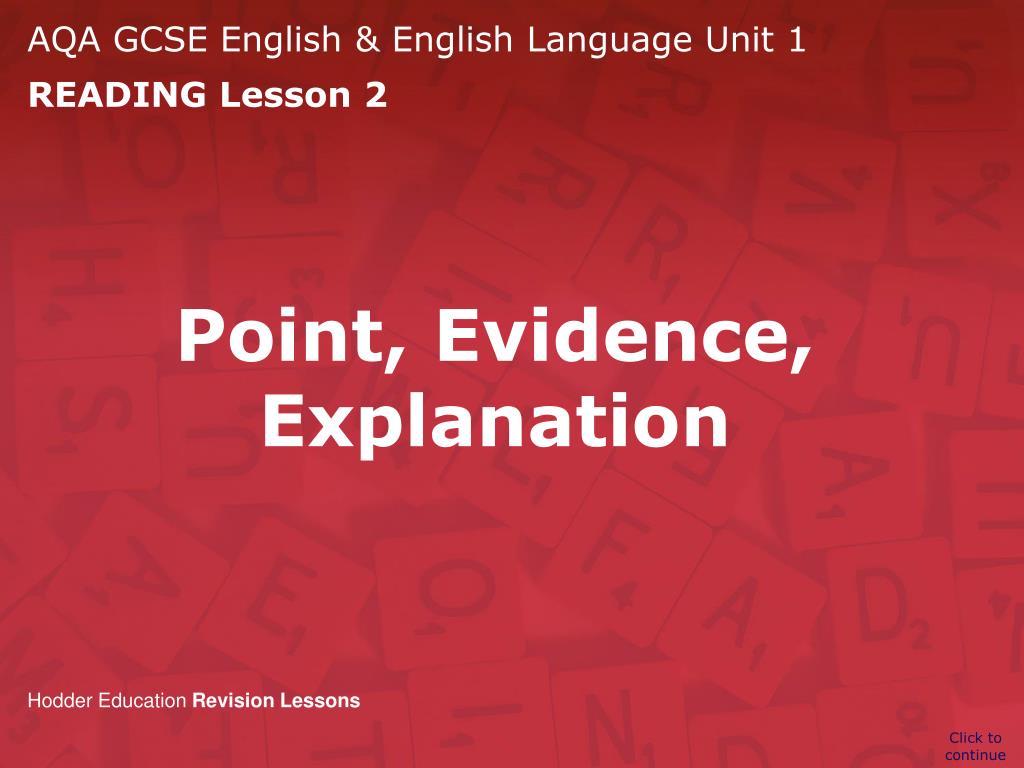 PPT - Point, Evidence, Explanation PowerPoint Presentation, free ...