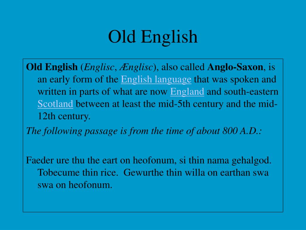 PPT - Old English PowerPoint Presentation, free download - ID:4550982