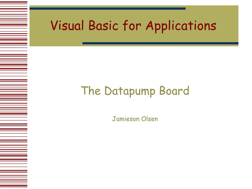PPT - Visual Basic for Applications PowerPoint Presentation, free ...