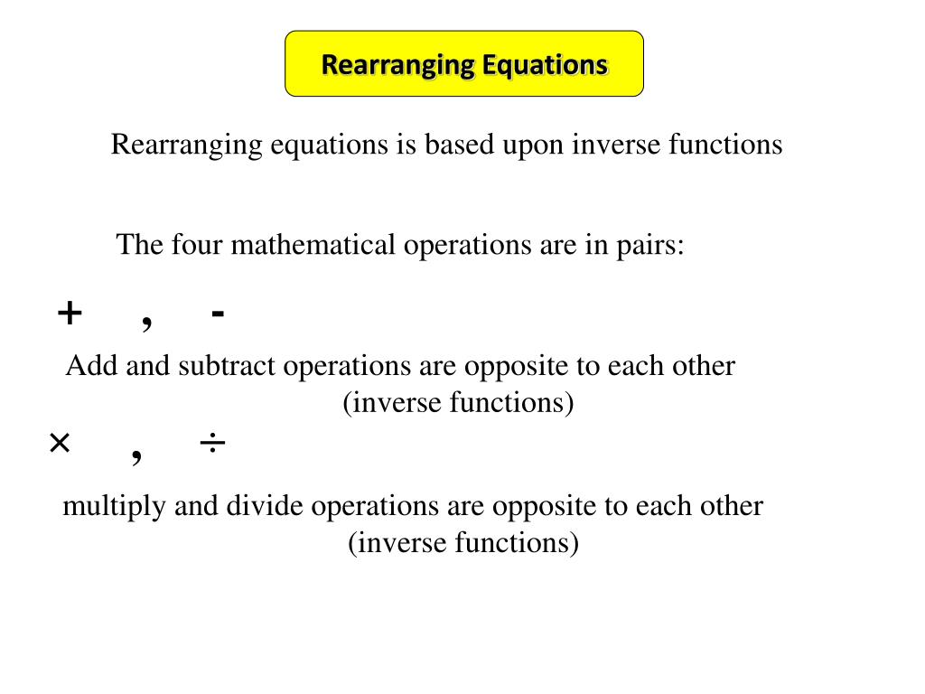 PPT - Rearranging Equations PowerPoint Presentation, free download - ID ...