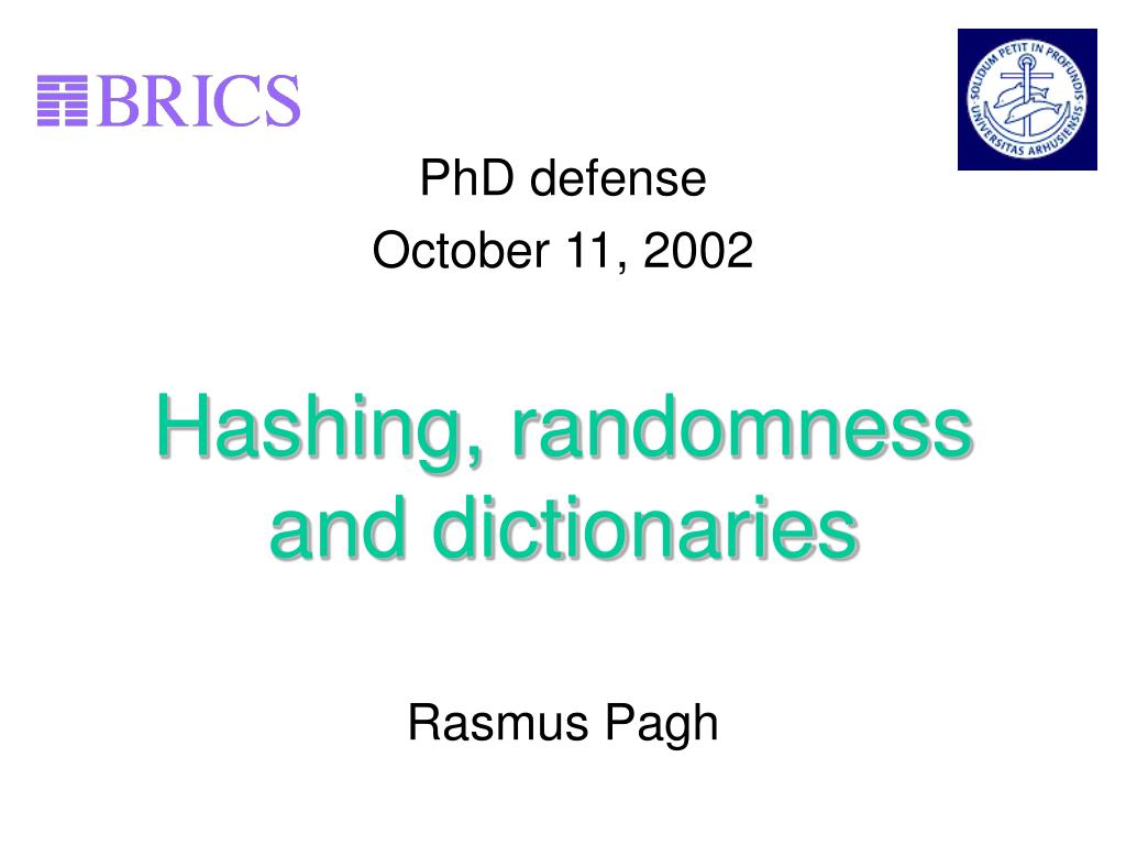 PPT - Hashing, randomness and dictionaries PowerPoint Presentation ...