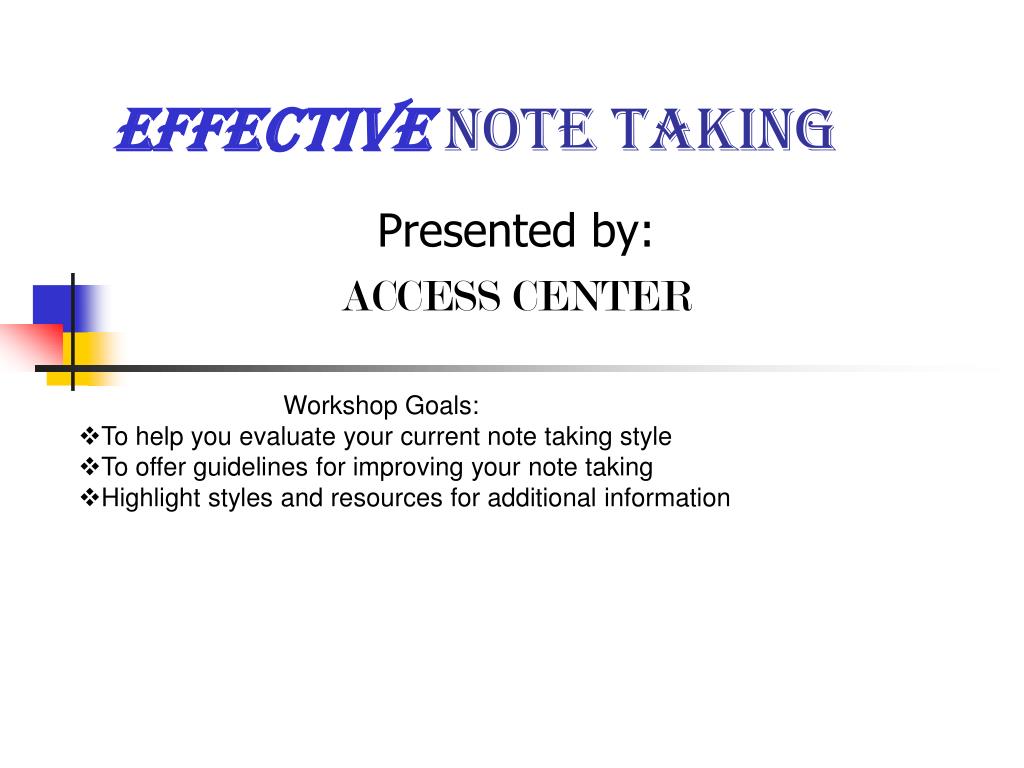 PPT - Effective Note taking PowerPoint Presentation, free download - ID ...