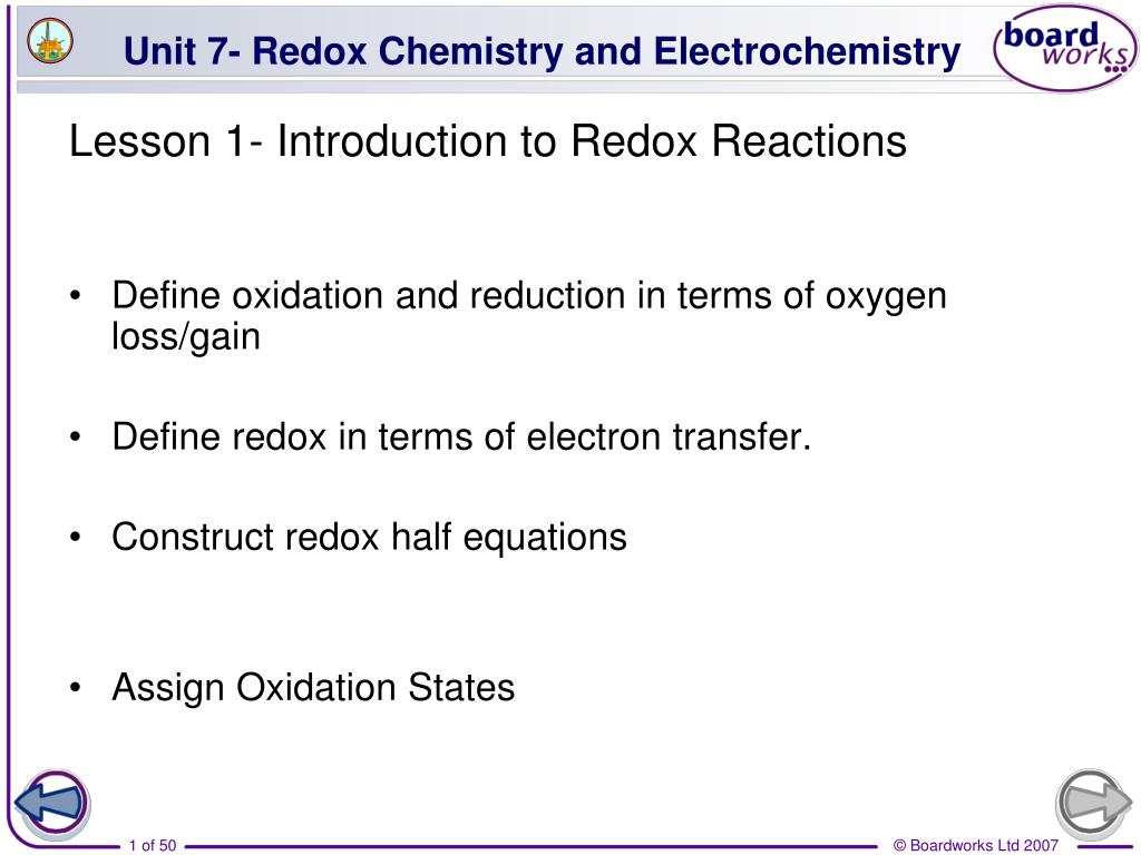 PPT - Lesson 1- Introduction to Redox Reactions PowerPoint Presentation ...