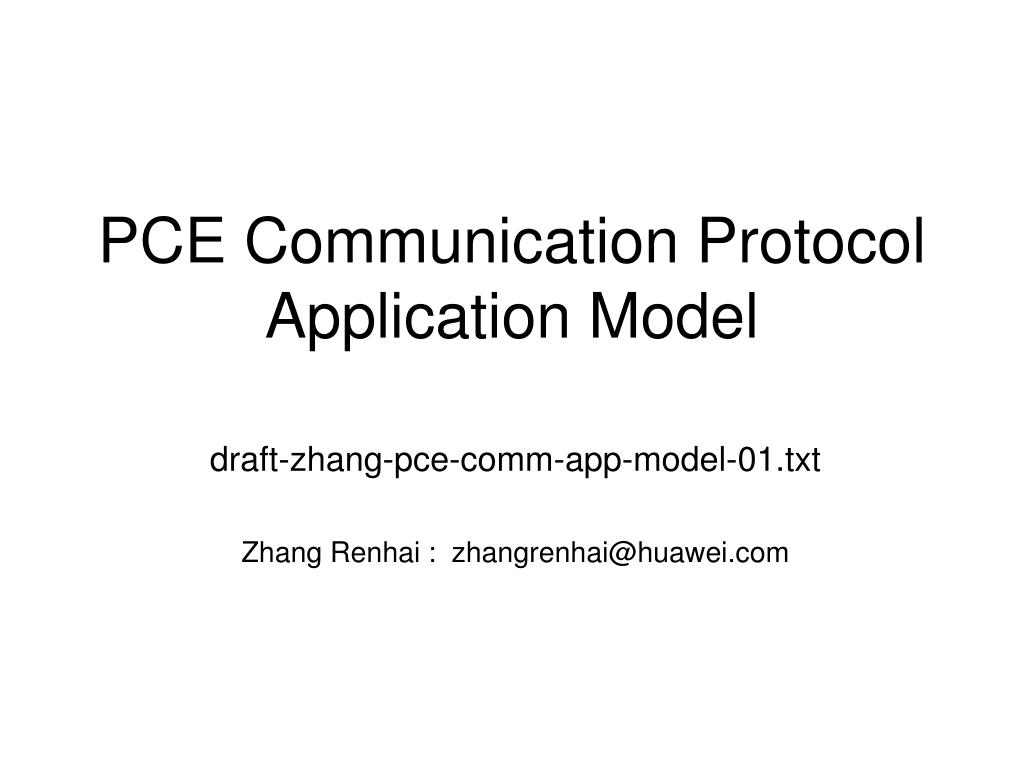 PPT - PCE Communication Protocol Application Model PowerPoint ...