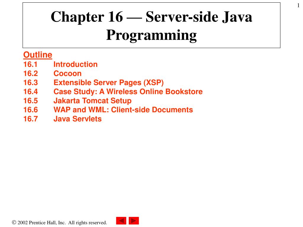 Ppt Chapter 16 — Server Side Java Programming Powerpoint Presentation Id4569865