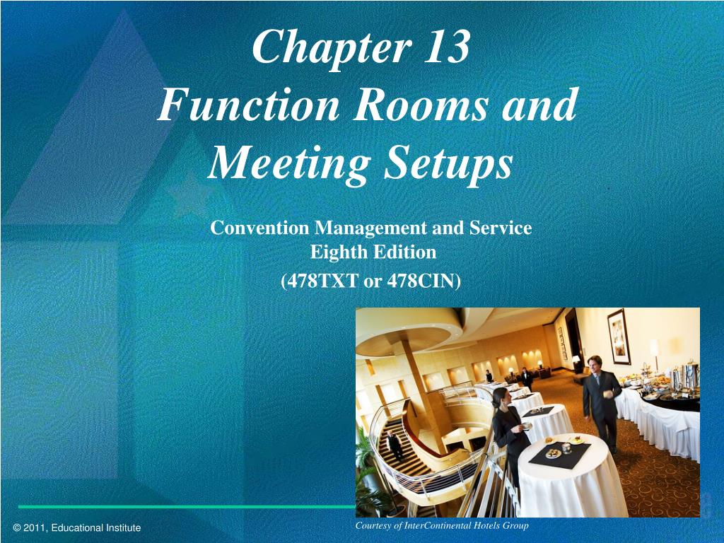 PPT - Chapter 13 Function Rooms and Meeting Setups PowerPoint ...