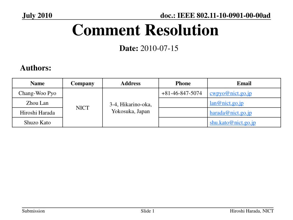 PPT - Comment Resolution PowerPoint Presentation, free download - ID ...