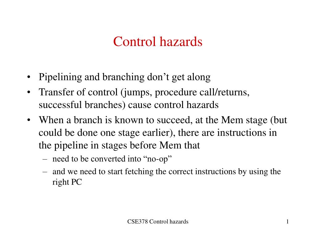 PPT - Control hazards PowerPoint Presentation, free download - ID:4571077