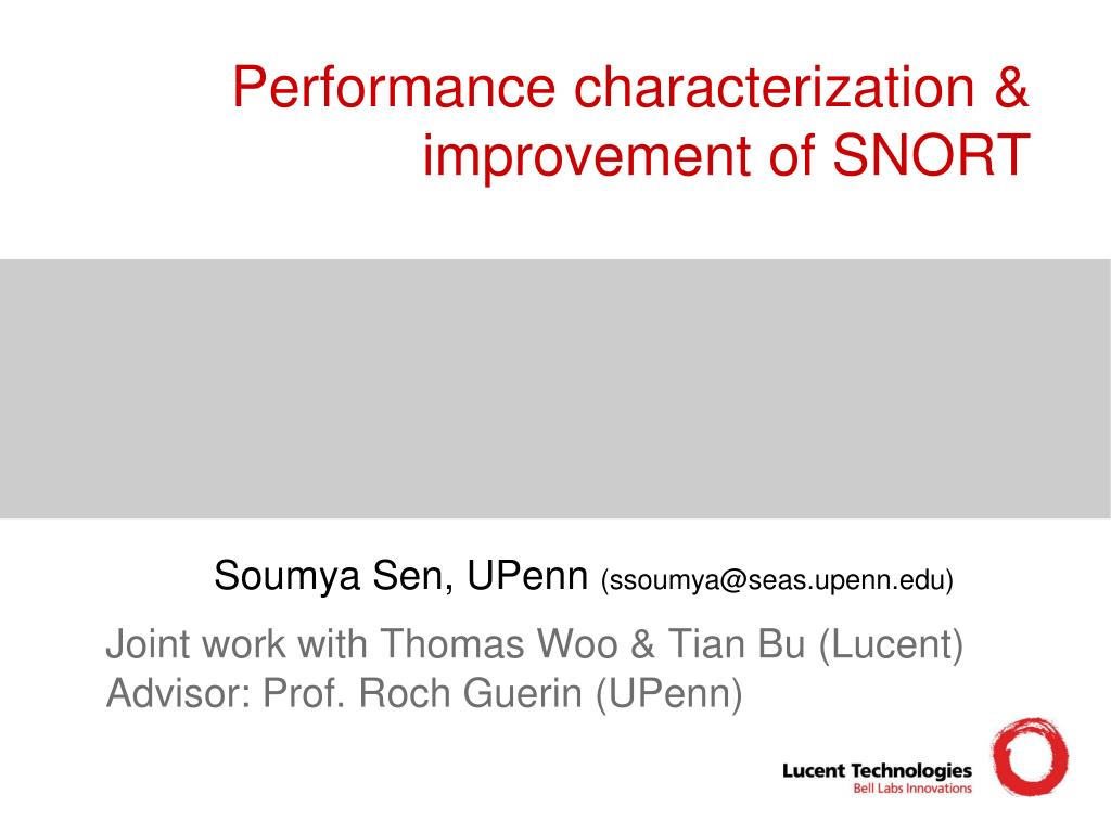 PPT - Performance characterization & improvement of SNORT PowerPoint ...
