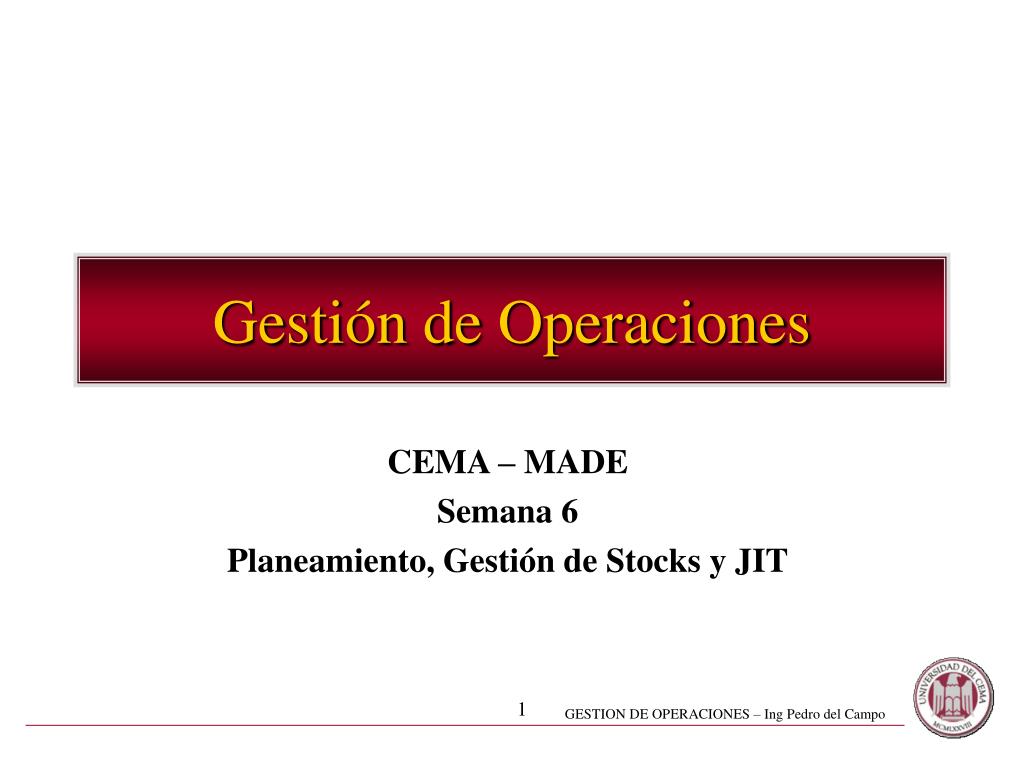 PPT - Gestión de Operaciones PowerPoint Presentation, free download ...