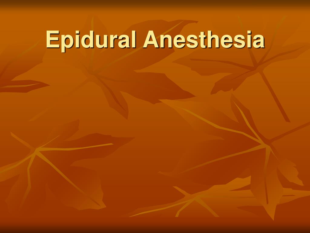 PPT - Epidural Anesthesia PowerPoint Presentation, free download - ID ...
