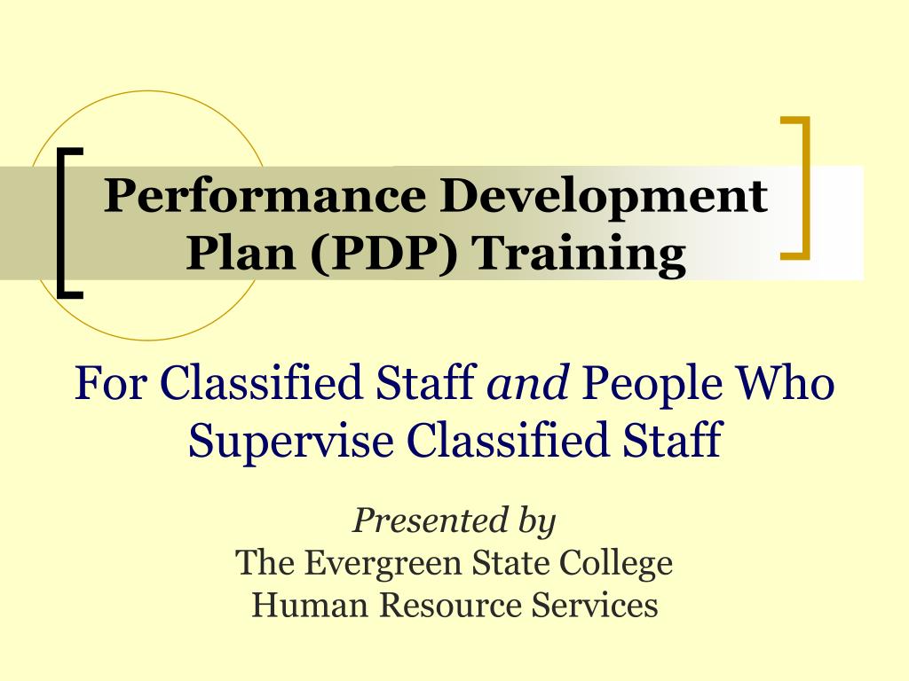 PPT - Performance Development Plan (PDP) Training PowerPoint ...