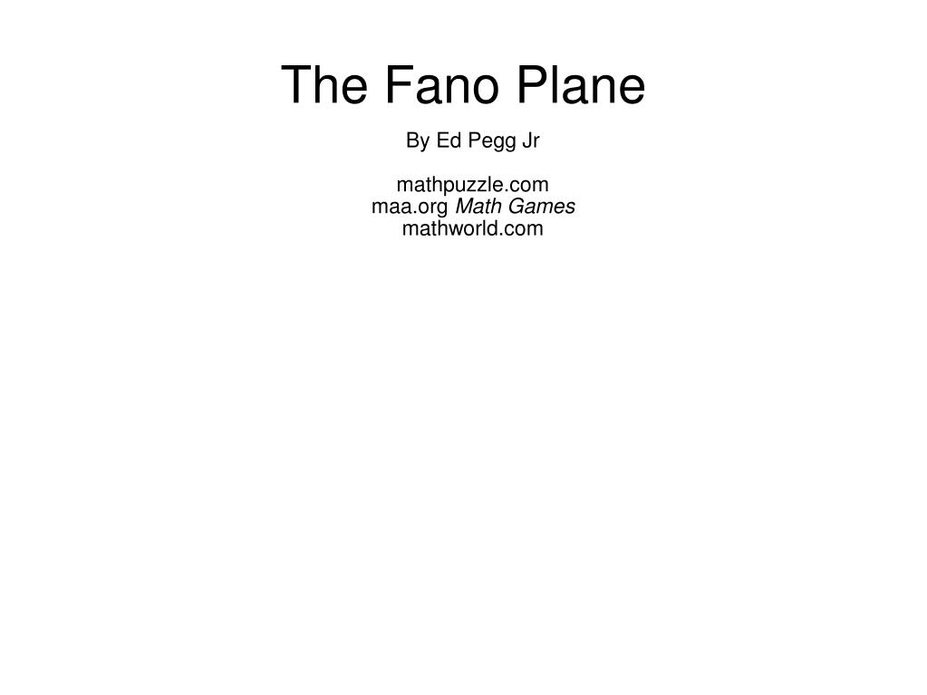 PPT - The Fano Plane PowerPoint Presentation, free download - ID:4579065