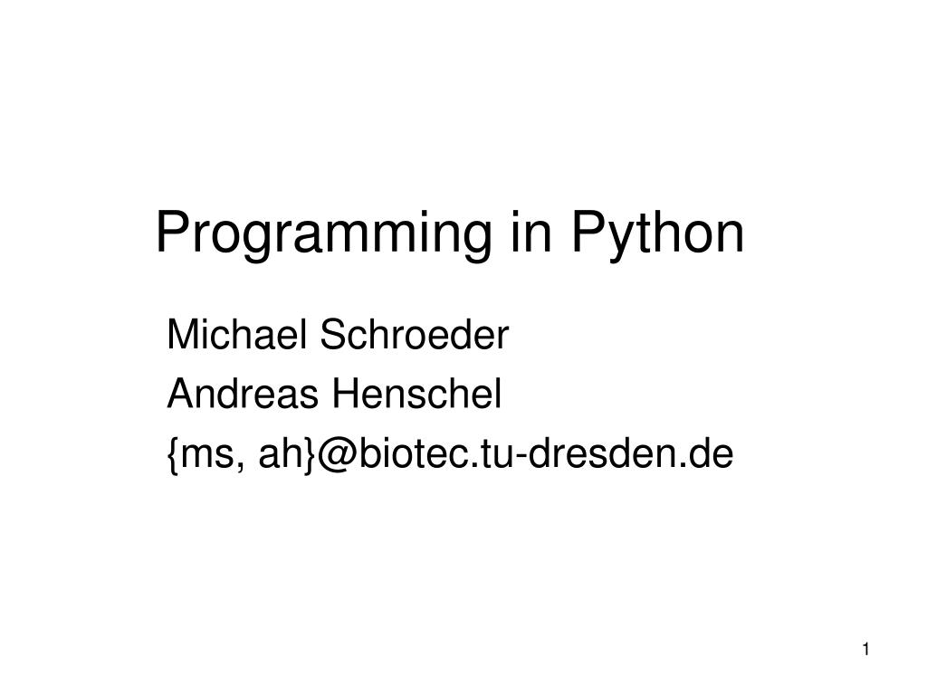 PPT - Programming in Python PowerPoint Presentation, free download - ID ...