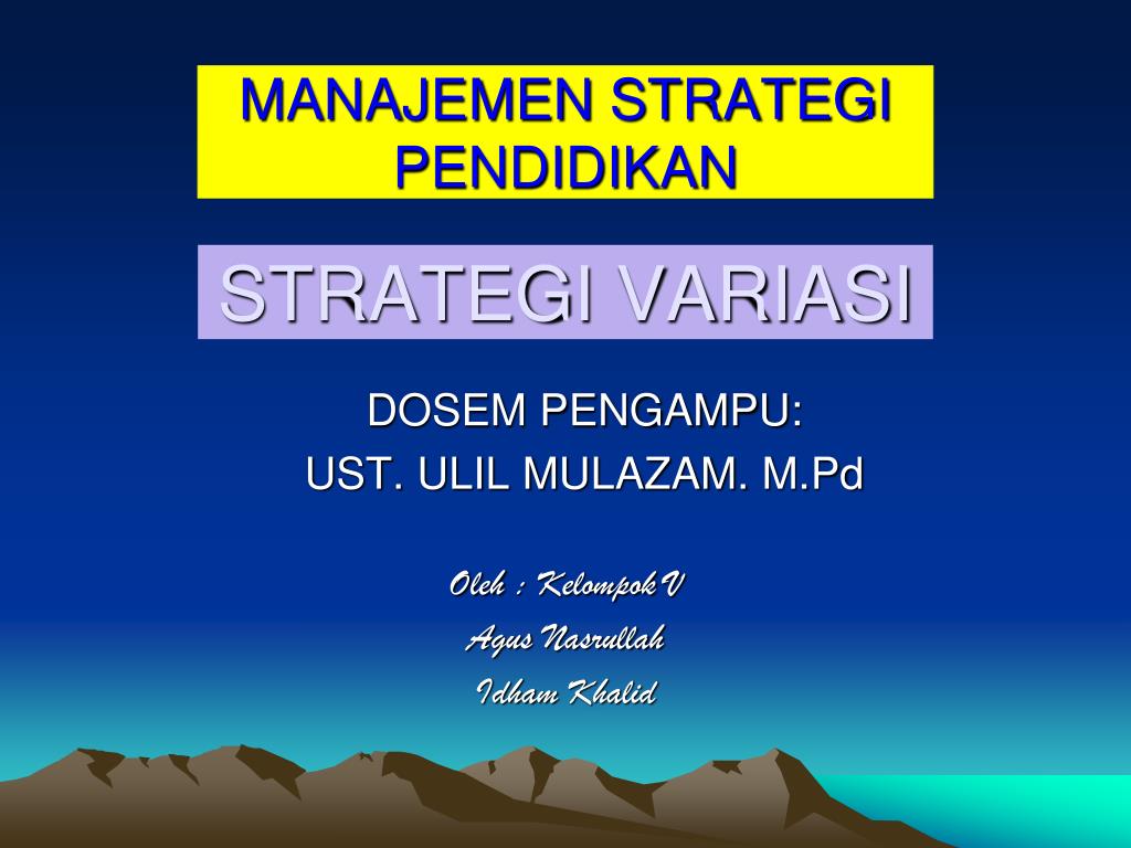 PPT - STRATEGI VARIASI PowerPoint Presentation, free download - ID:4581896