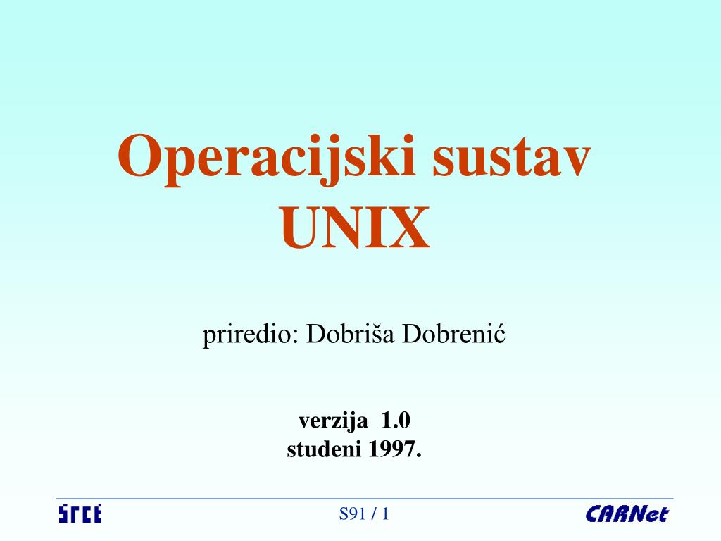PPT - Operacijski sustav UNIX PowerPoint Presentation, free download ...
