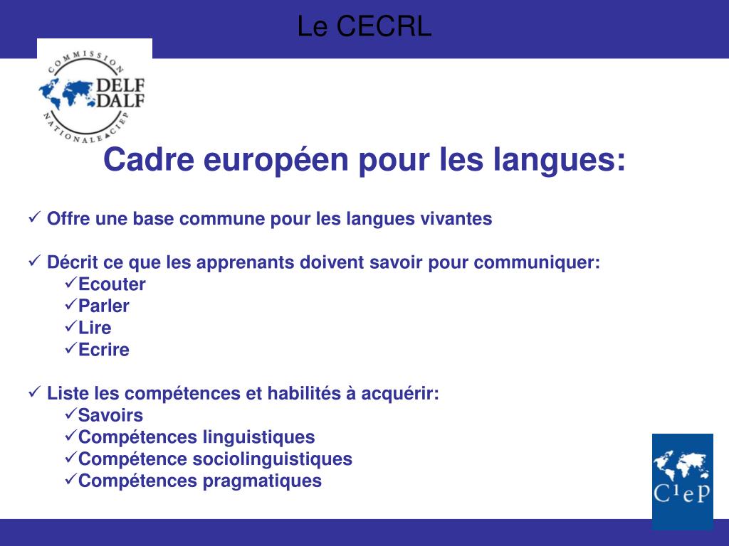 PPT - Le CECRL PowerPoint Presentation, free download - ID:4582410