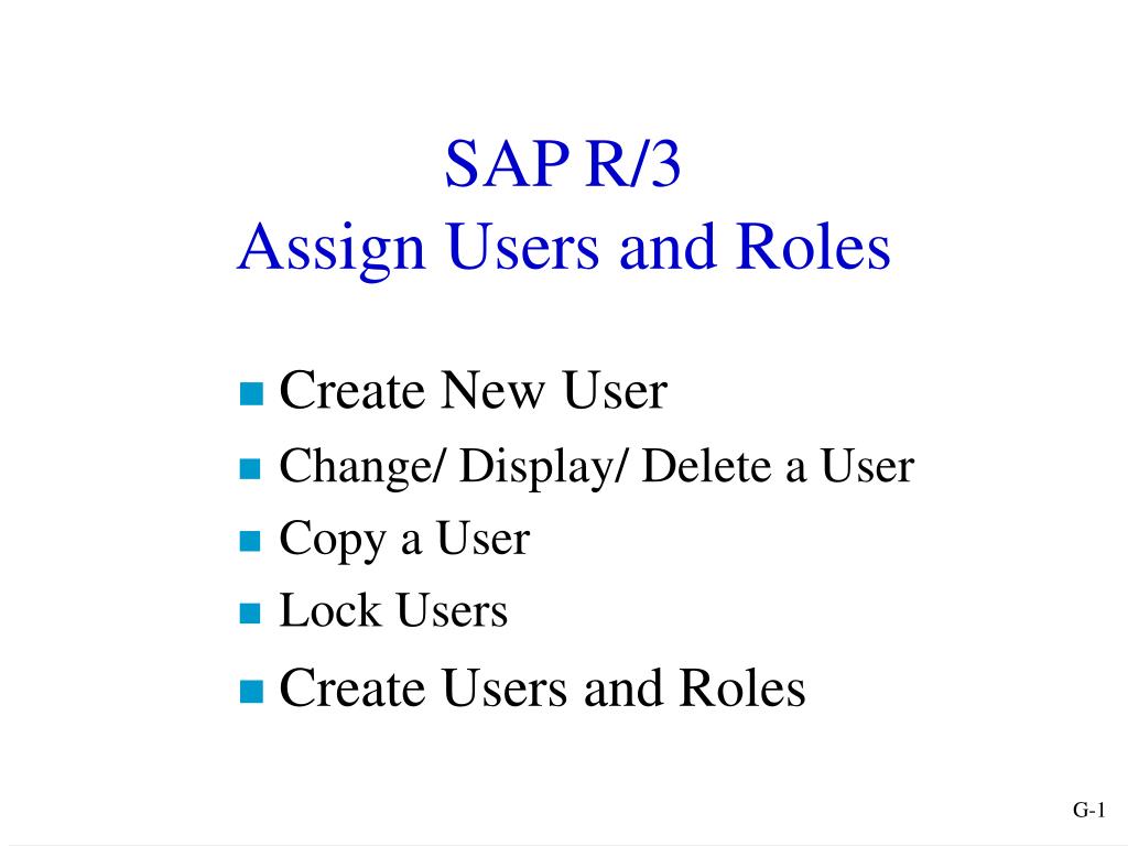 PPT - SAP R/3 Assign Users and Roles PowerPoint Presentation, free ...