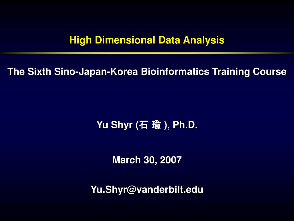 PPT - High Dimensional Data Analysis PowerPoint Presentation, free ...
