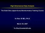 PPT - Techniques For High Dimension Data Analysis PowerPoint Presentation - ID:10774796