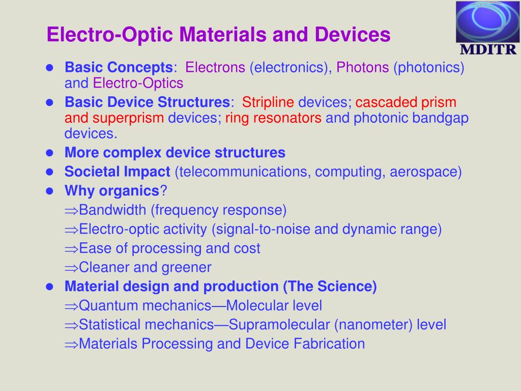 PPT - Electro-Optic Materials and Devices PowerPoint Presentation, free ...