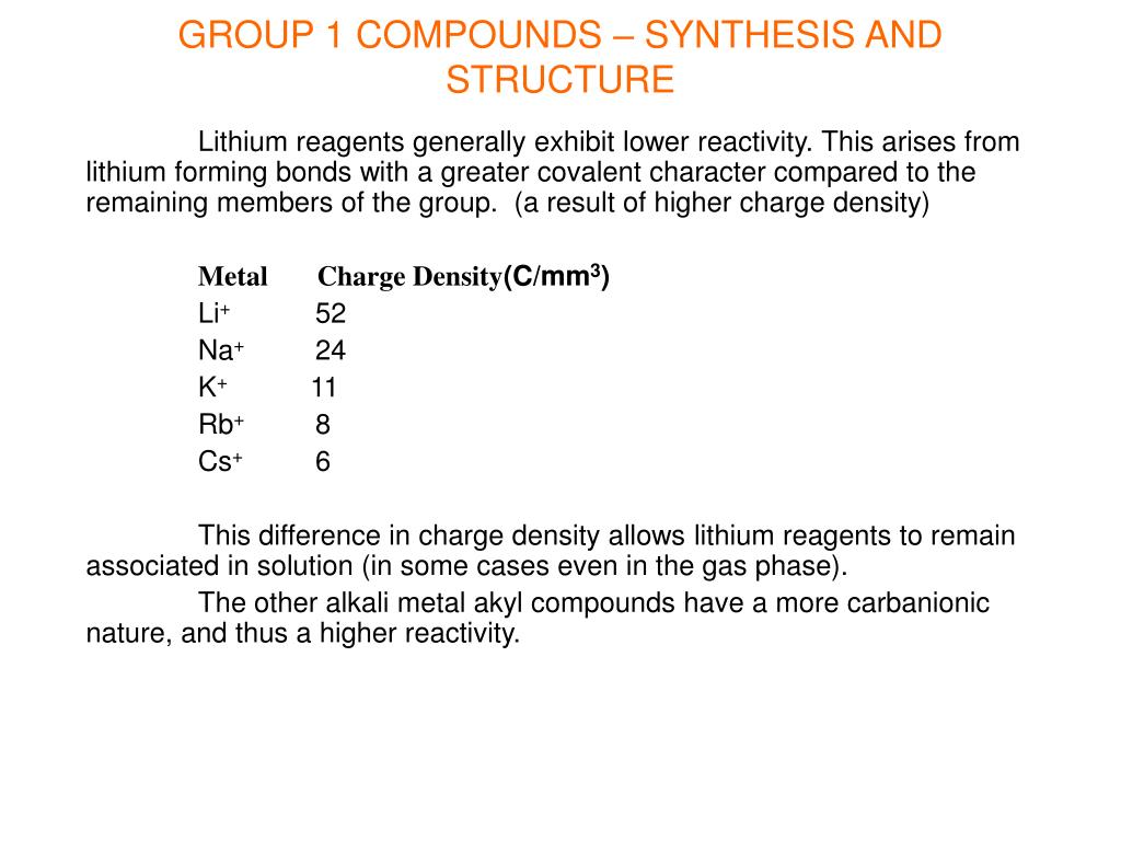 PPT - GROUP 1 COMPOUNDS – SYNTHESIS AND STRUCTURE PowerPoint ...