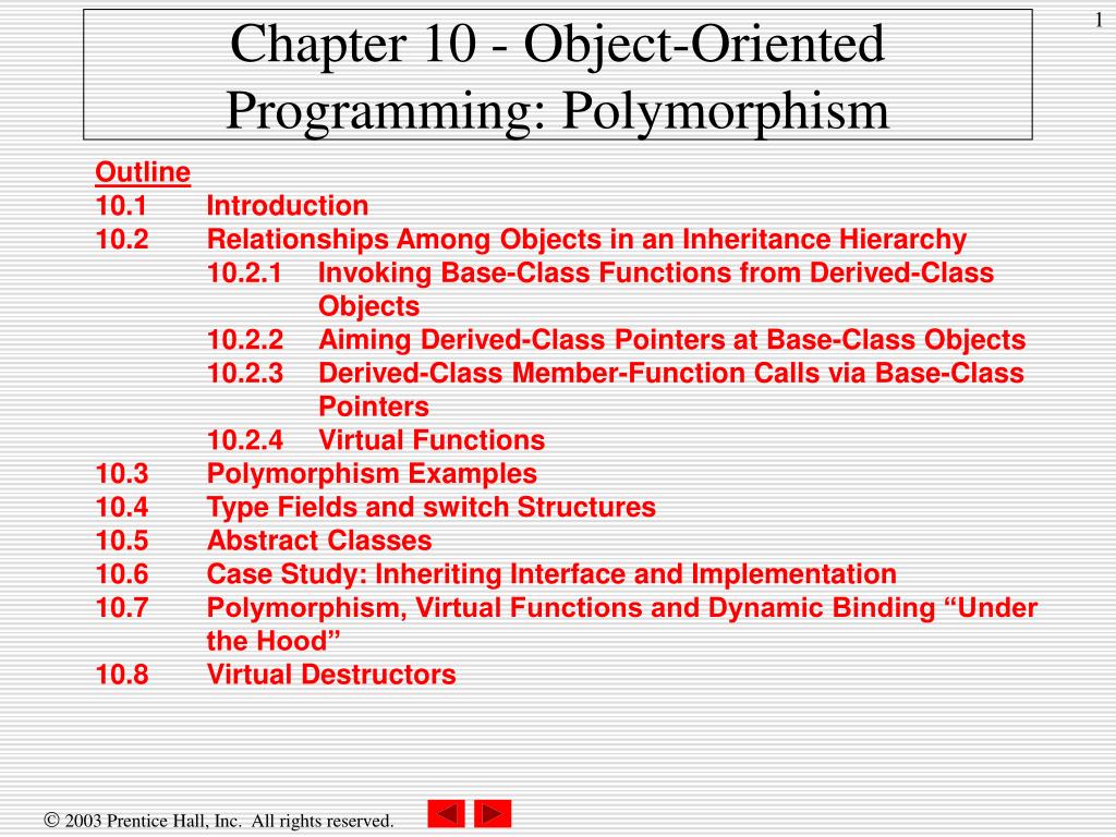PPT - Chapter 10 - Object-Oriented Programming: Polymorphism PowerPoint Presentation - ID:4588423