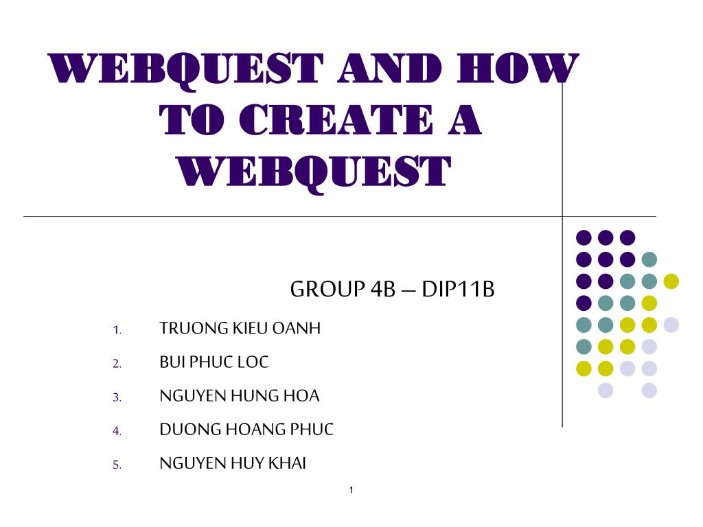 PPT - WEBQUEST AND HOW TO CREATE A WEBQUEST PowerPoint Presentation ...