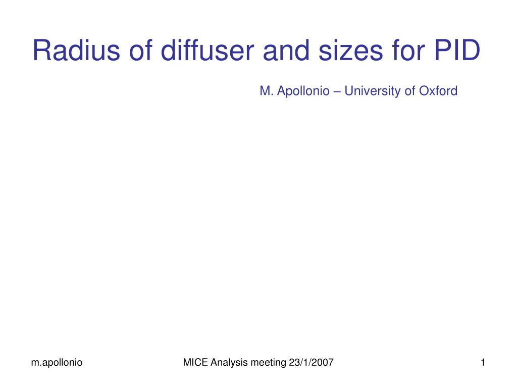 PPT - Radius of diffuser and sizes for PID PowerPoint Presentation ...
