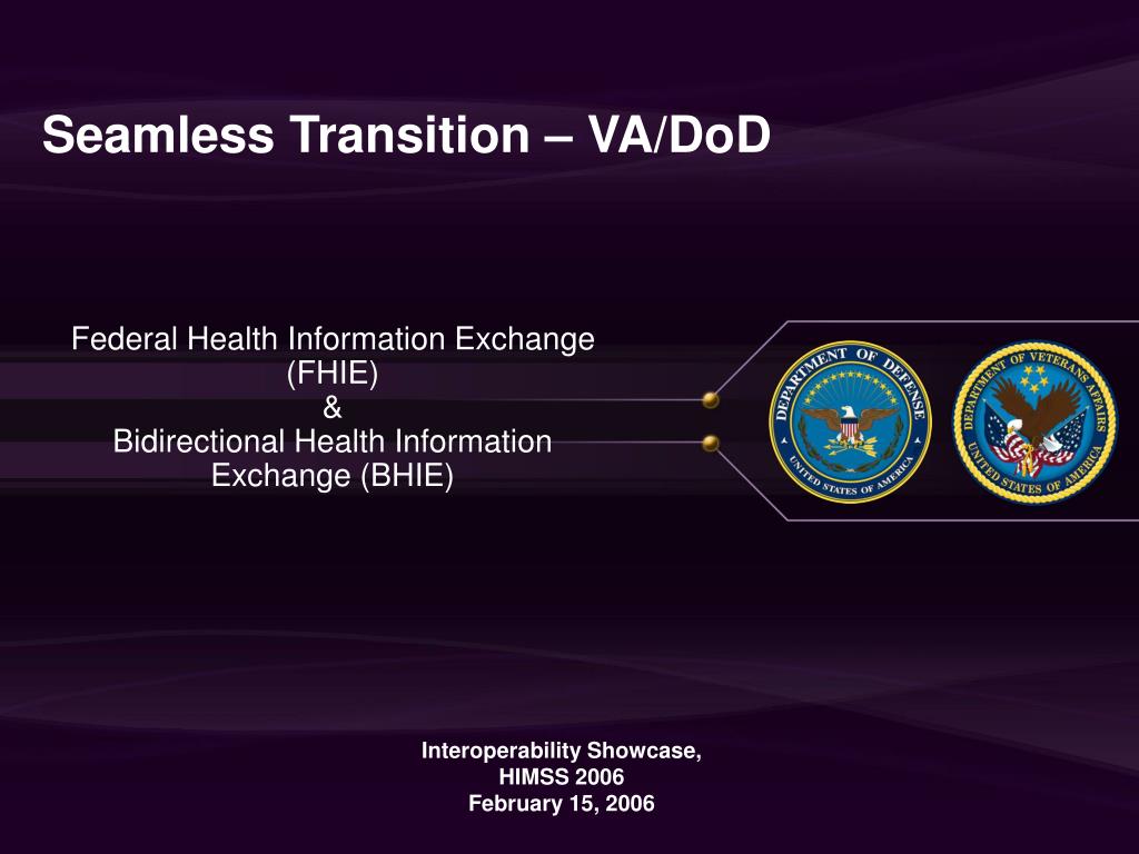PPT - Seamless Transition – VA/DoD PowerPoint Presentation, free ...