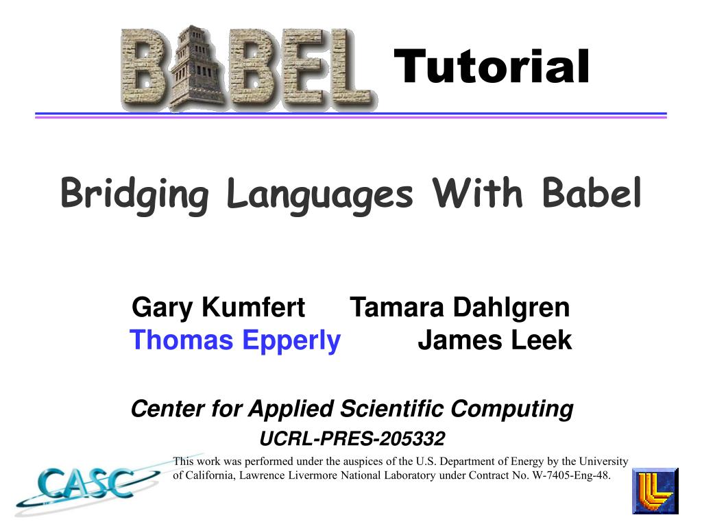 PPT - Bridging Languages With Babel PowerPoint Presentation, free ...