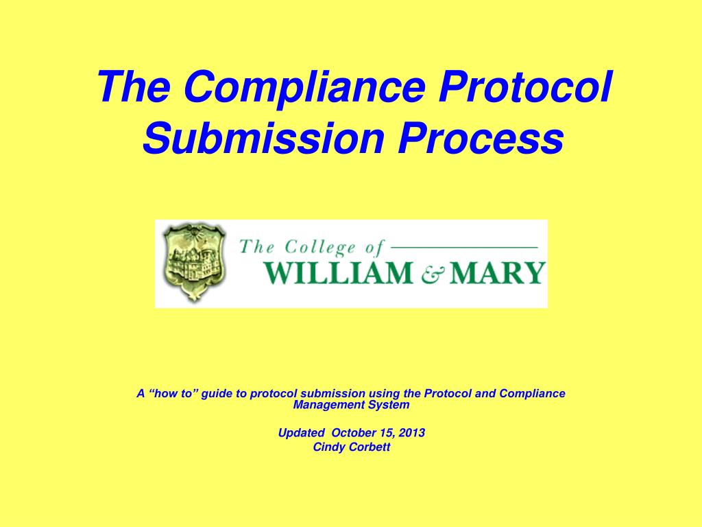 PPT - The Compliance Protocol Submission Process PowerPoint ...