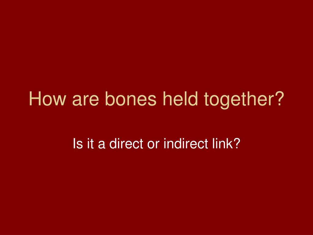PPT - How are bones held together? PowerPoint Presentation, free ...