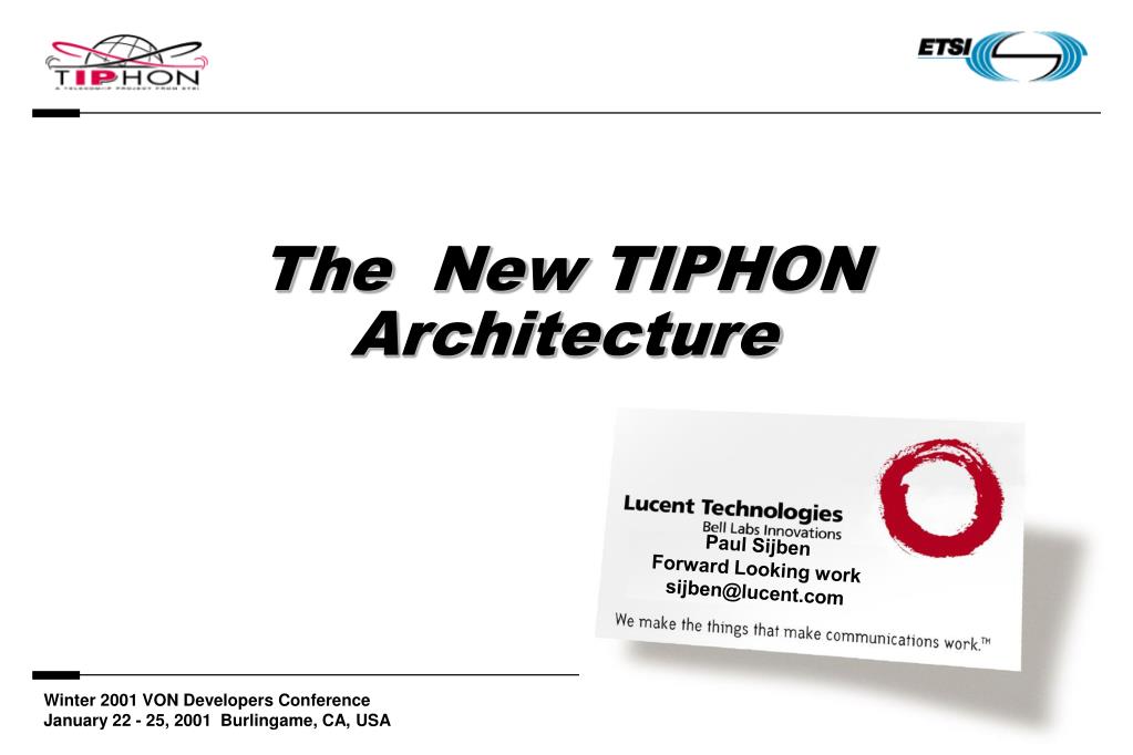 PPT - The New TIPHON Architecture PowerPoint Presentation, free ...