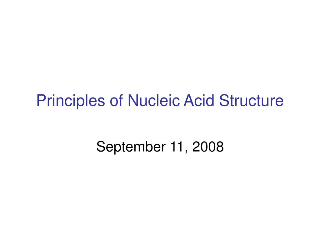 PPT - Principles of Nucleic Acid Structure PowerPoint Presentation ...