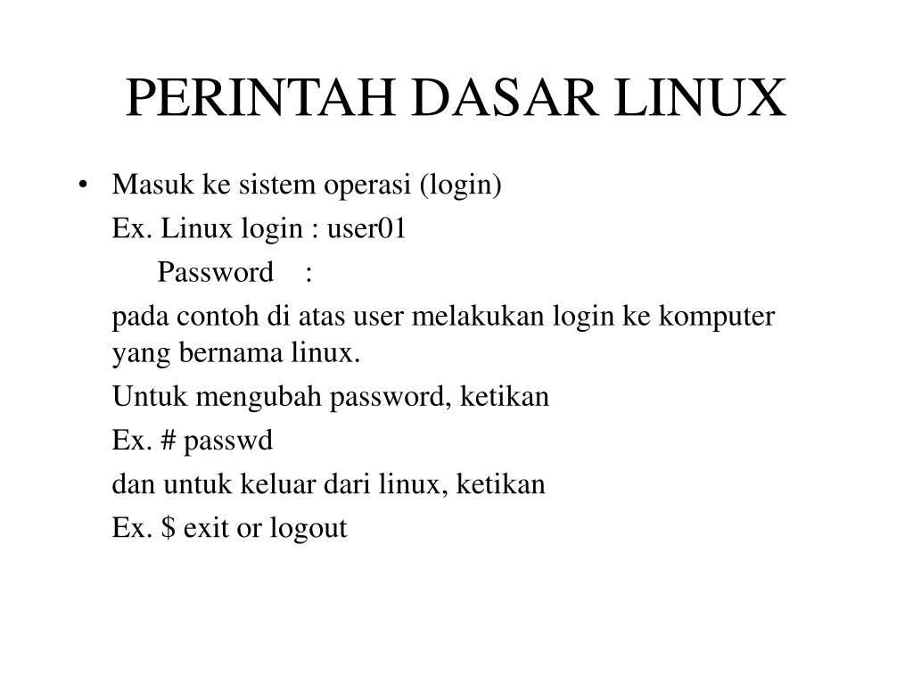 PPT - PERINTAH DASAR LINUX PowerPoint Presentation, free download - ID:4597926