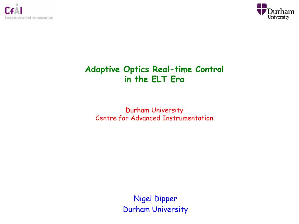 PPT - Nigel Dipper Durham University PowerPoint Presentation, free ...