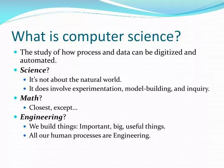 PPT What Is Computer Science PowerPoint Presentation Free Download