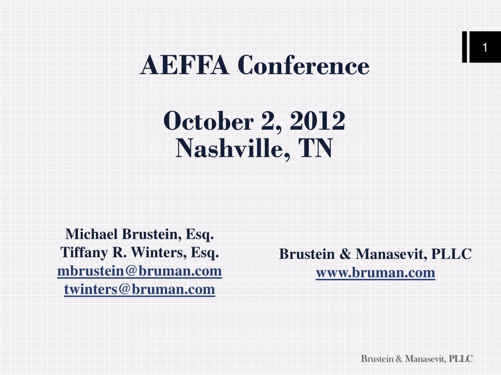 PPT - Michael Brustein, Esq. Tiffany R. Winters, Esq. mbrustein@bruman ...