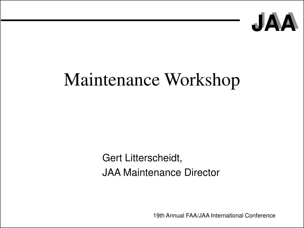 PPT - Maintenance Workshop PowerPoint Presentation, free download - ID ...