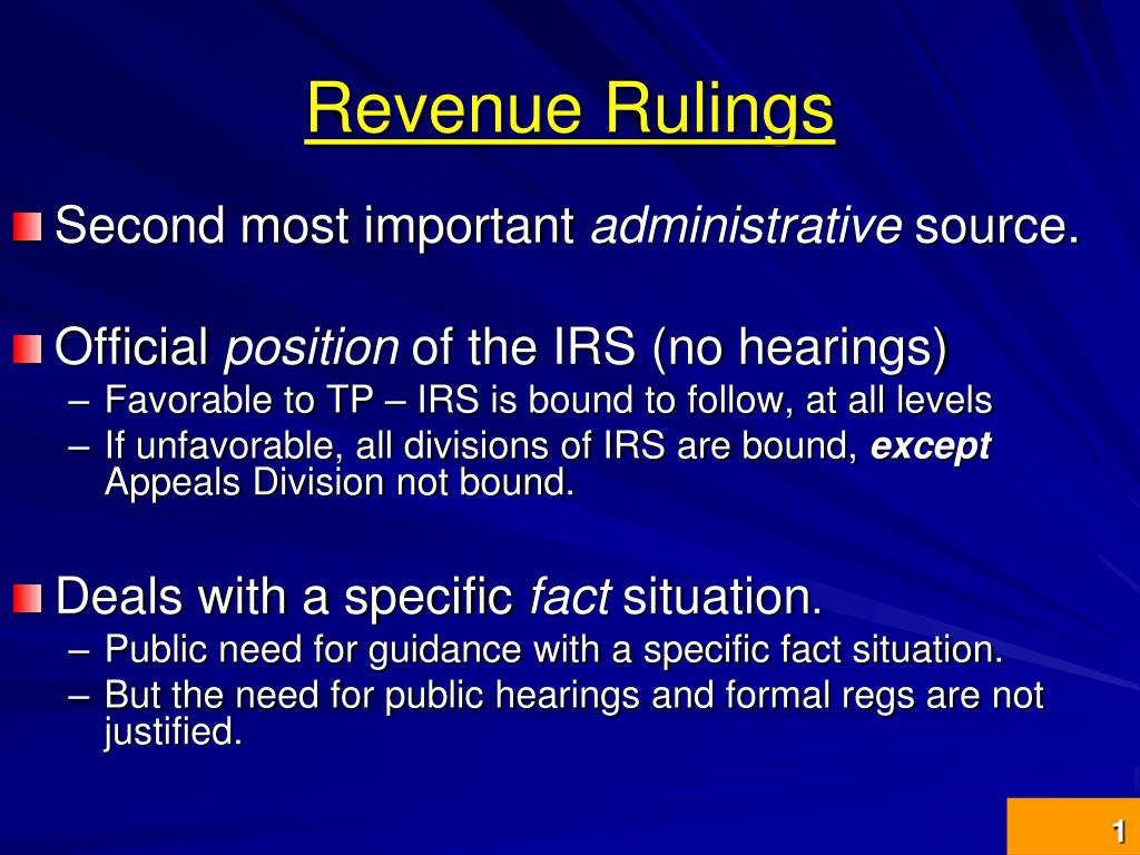 PPT - Revenue Rulings PowerPoint Presentation, free download - ID:4600826