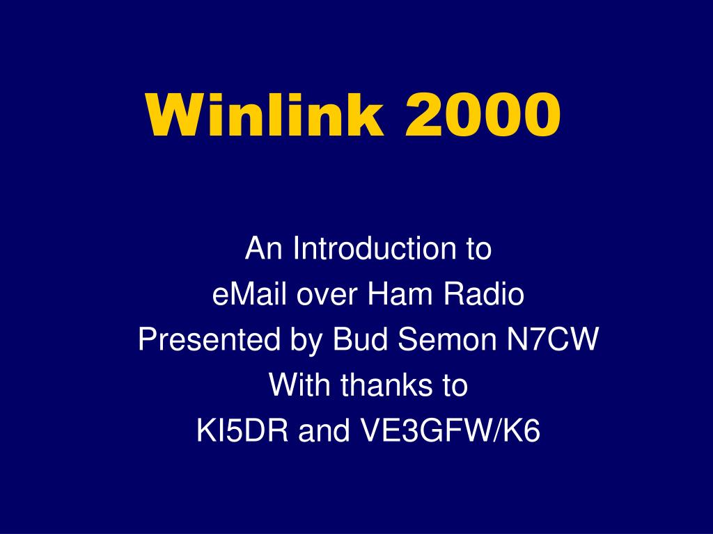 PPT - Winlink 2000 PowerPoint Presentation, free download - ID:4601917