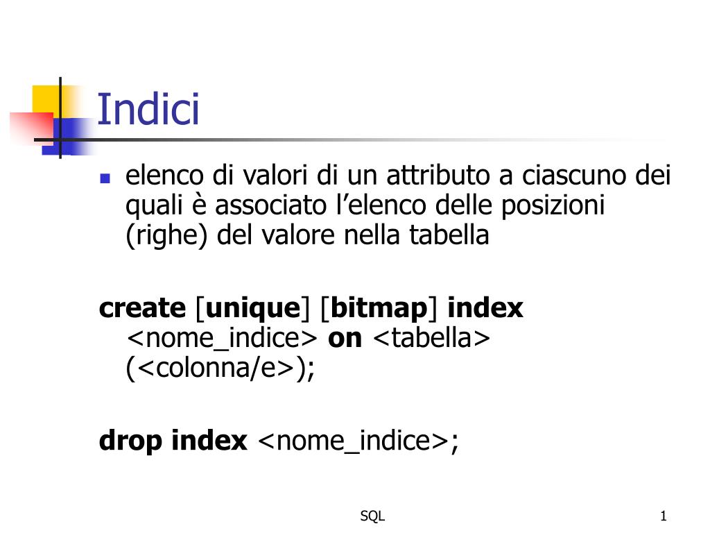 PPT - Indici PowerPoint Presentation, free download - ID:4603062