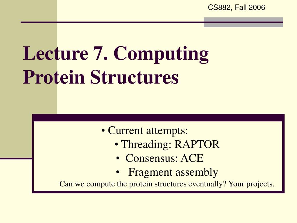 PPT - Lecture 7. Computing Protein Structures PowerPoint Presentation ...