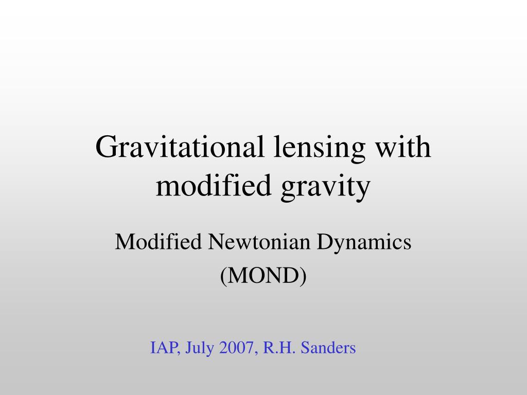 PPT - Gravitational lensing with modified gravity PowerPoint ...