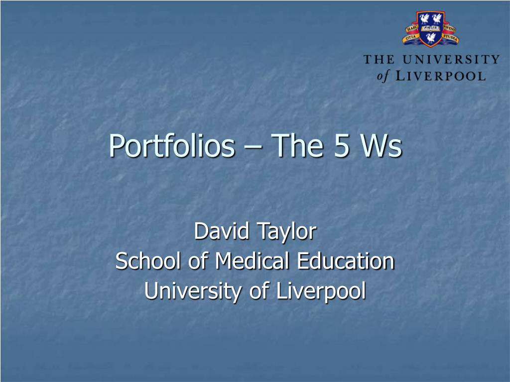 PPT - Portfolios – The 5 Ws PowerPoint Presentation, free download - ID ...
